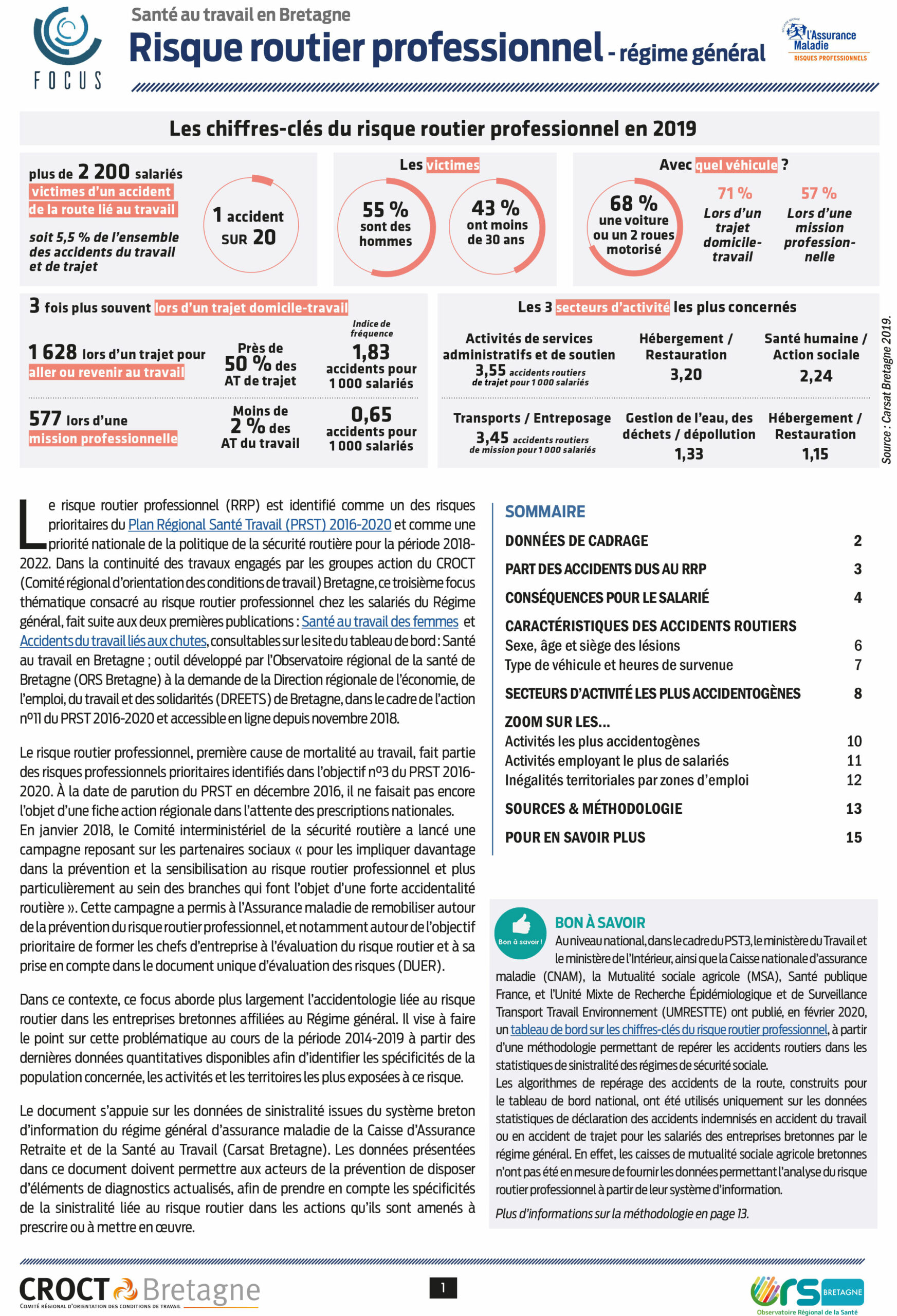Risque routier professionnel en Bretagne : régime général